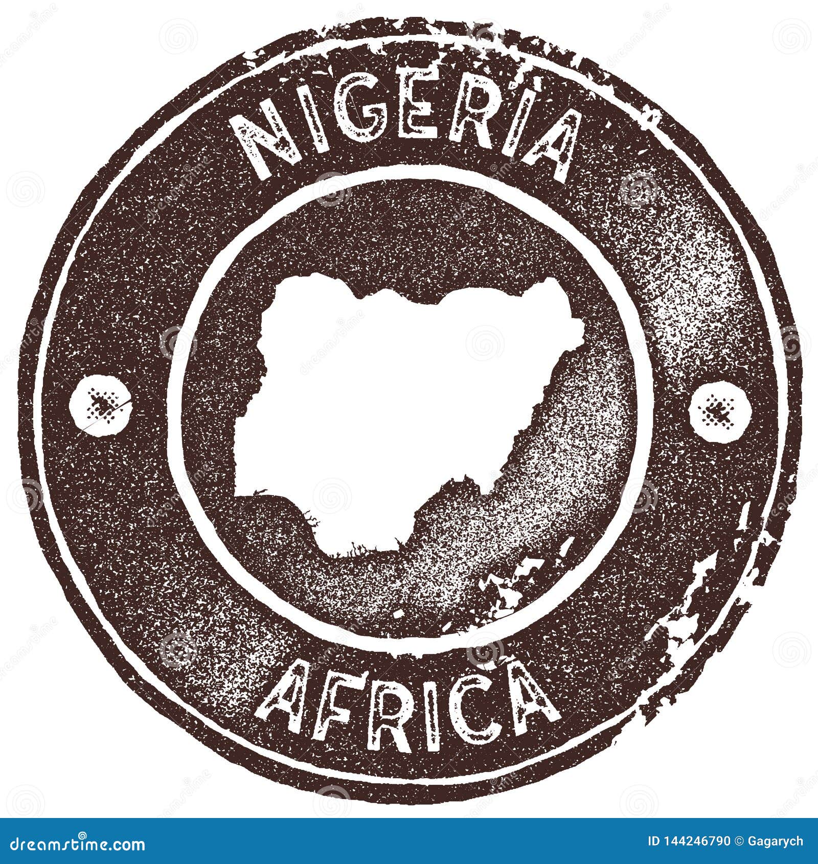 Nigeria Map Vintage Stamp Stock Vector Illustration Of Badge 144246790
