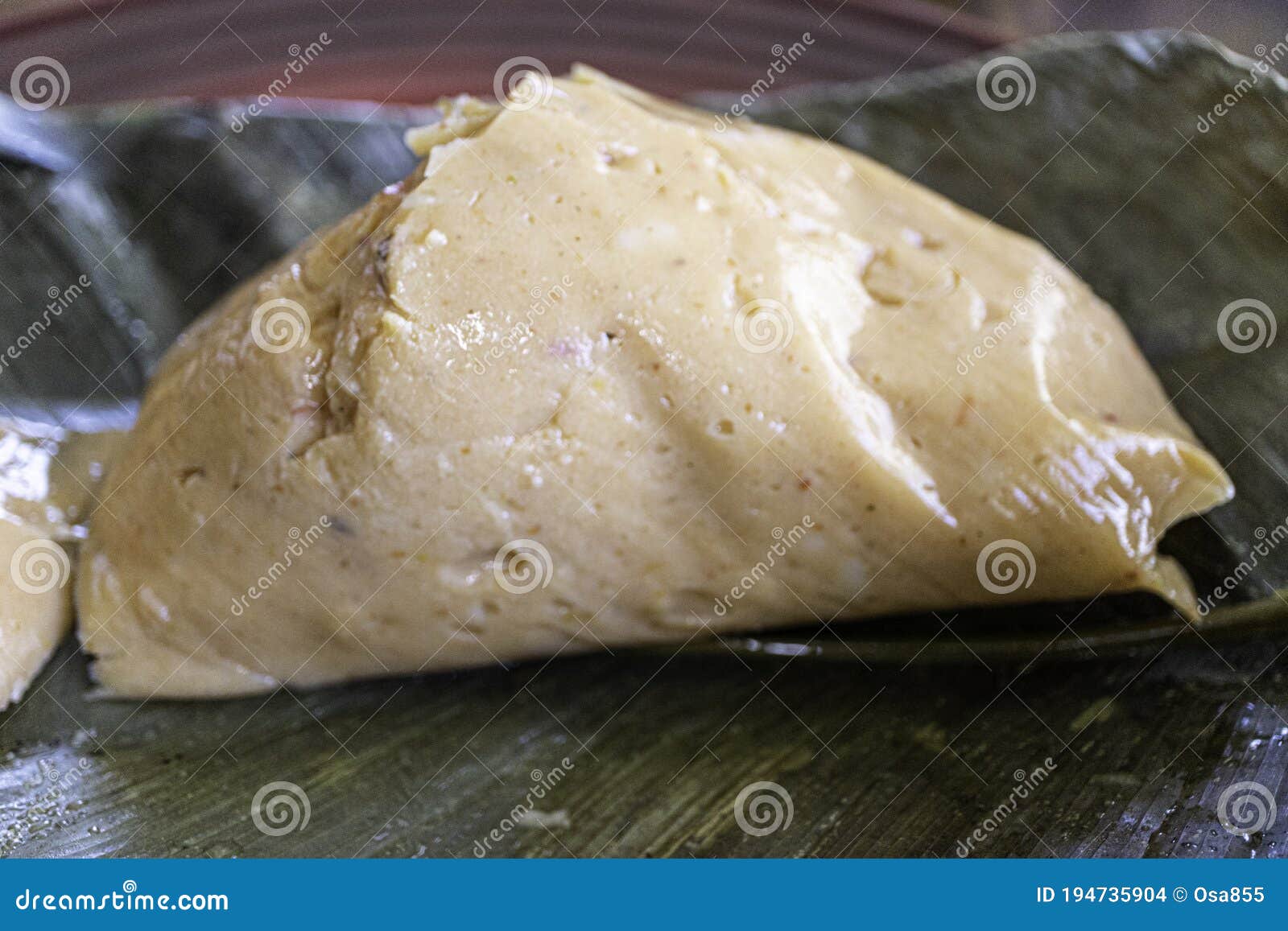 Nigerian Agidi Eko Served on a Leaf Stock Photo - Image of lunch ...
