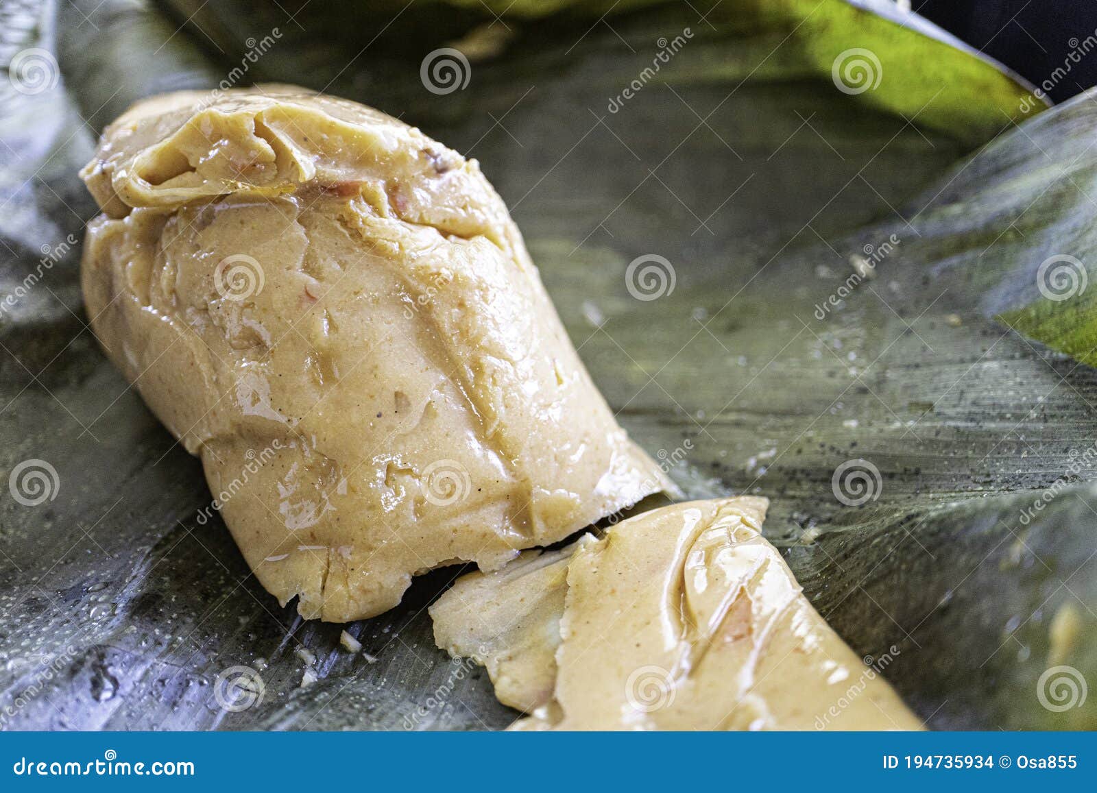 Nigerian Agidi Eko Served on a Leaf Stock Photo - Image of lunch ...