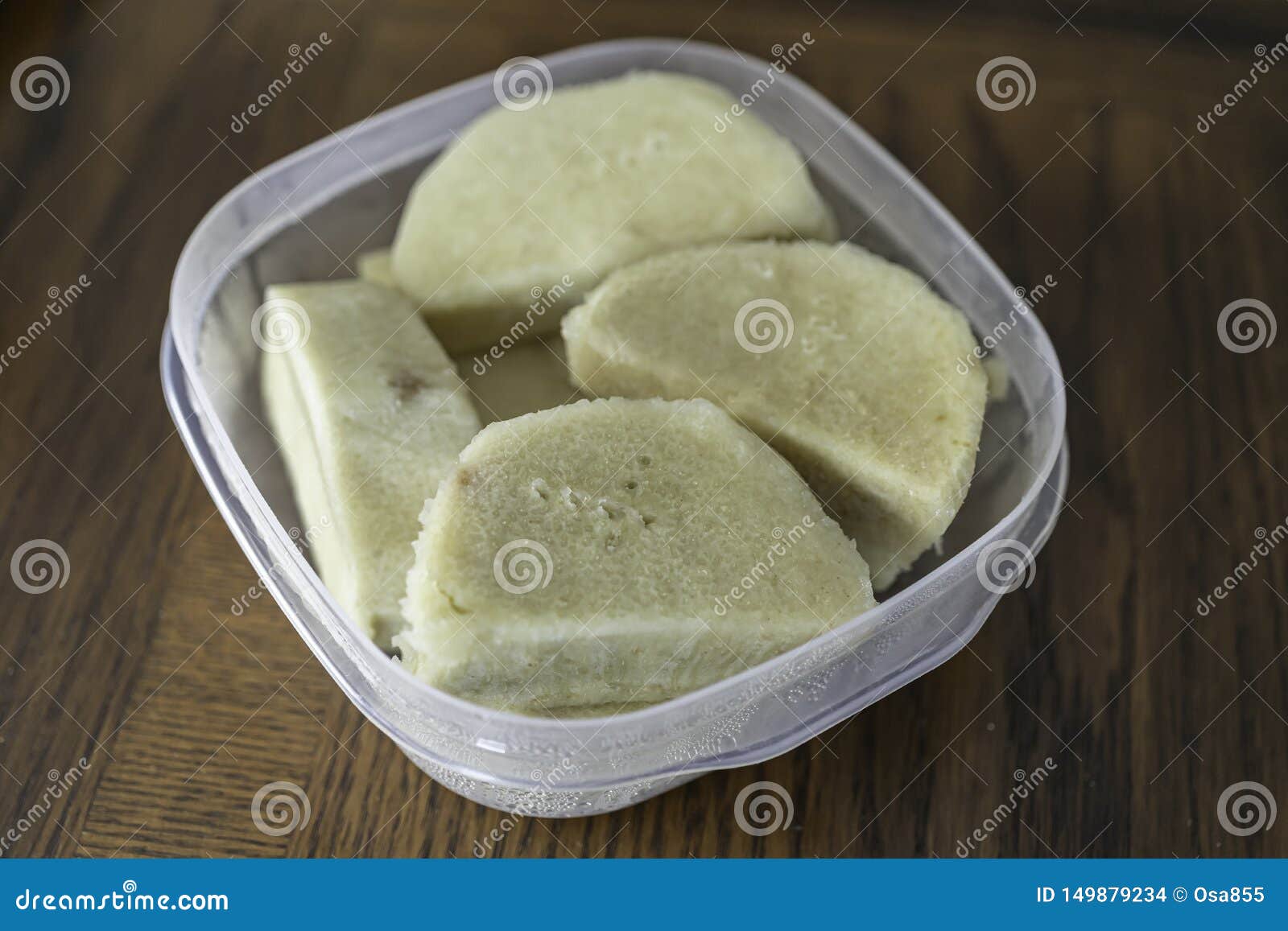 Nigerian Boiled Yam in Plastic Container Stock Photo - Image of dinner ...