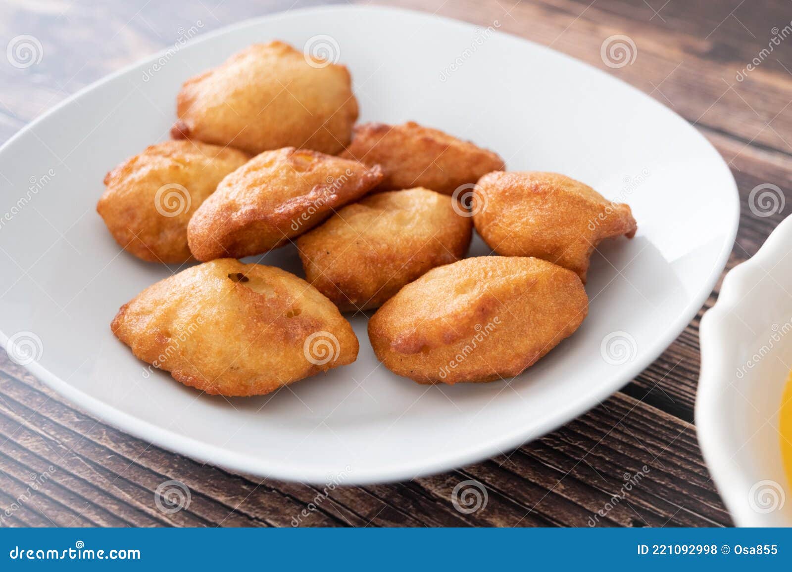 Nigerian Deep Fried Akara Beancake Served with Custard Stock Photo ...