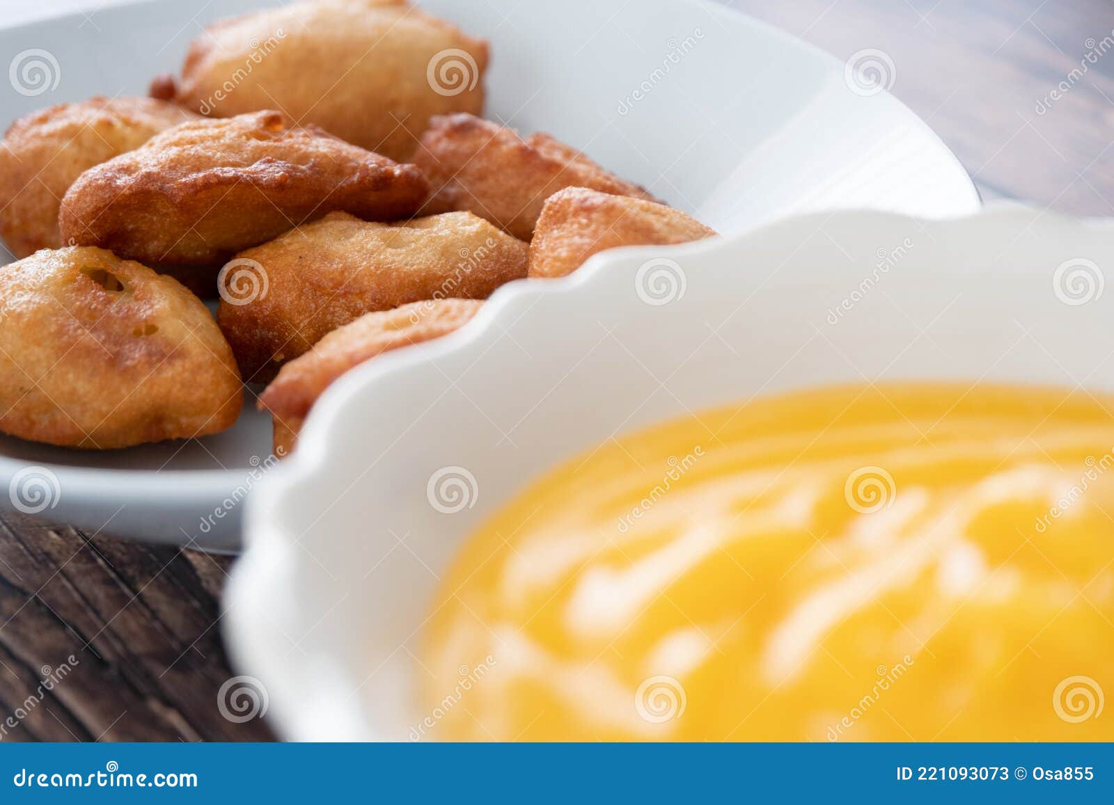 Nigerian Deep Fried Akara Beancake Served with Custard Stock Image ...