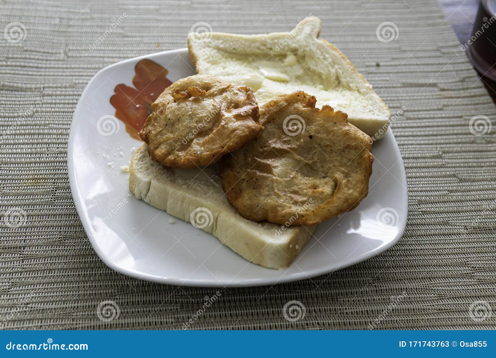 Nigerian Deep Fried Akara with Bread and Butter Stock Image - Image of ...