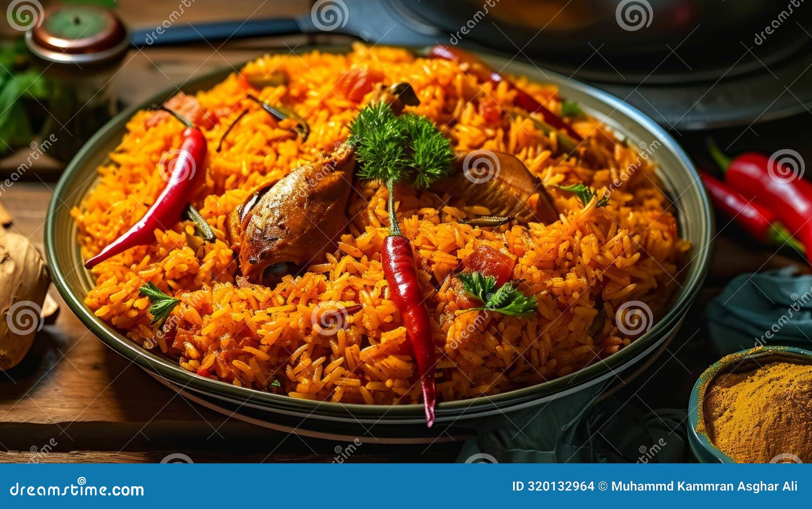 Nigerian Jollof Rice, Generative Ai Stock Illustration - Illustration ...
