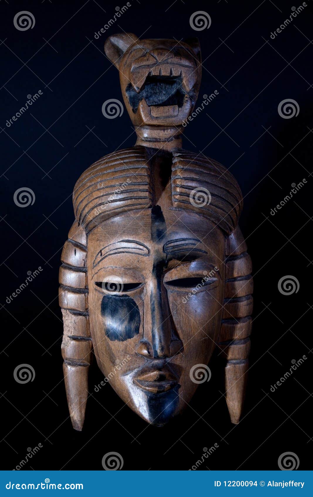 Nigerian Mask stock photo. Image of spiritual, wooden - 12200094