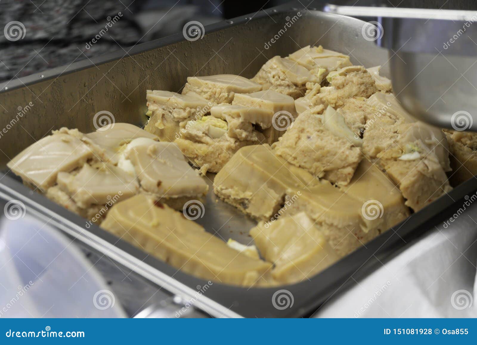 Nigerian Moi Moi or Bean Cake in Chaffing Dish at Party Stock Photo ...