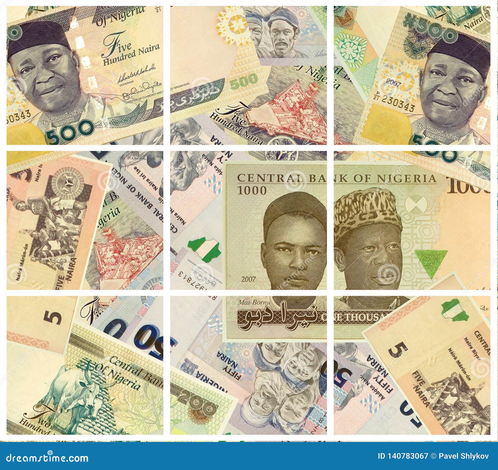 Naira banknotes collage stock image. Image of landmark - 140783067