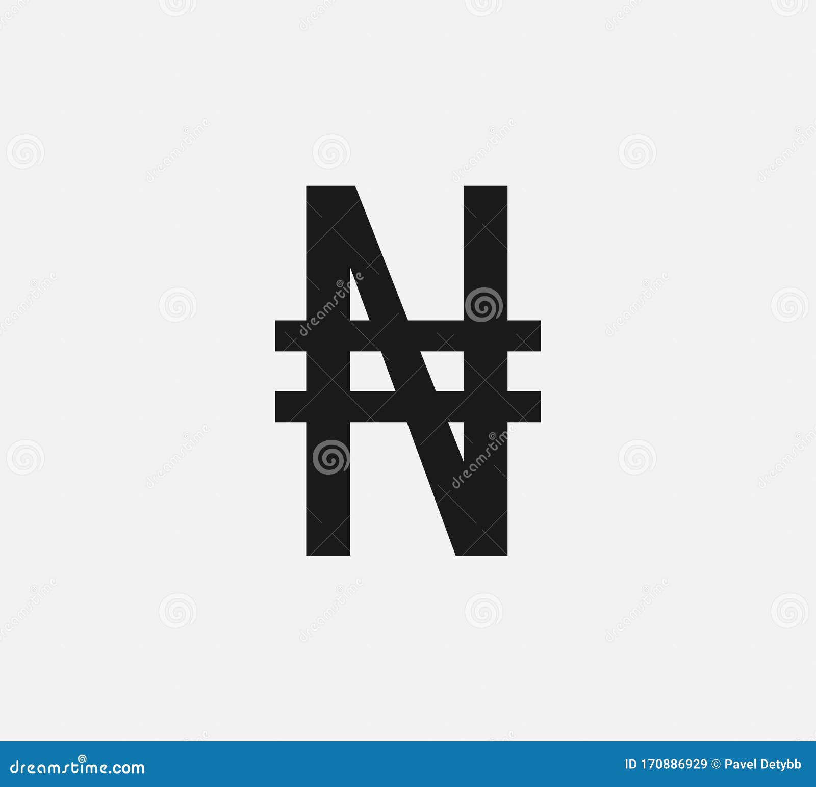 Nigerian Naira Currency Symbol. Vector Illustration, Flat Design Stock ...