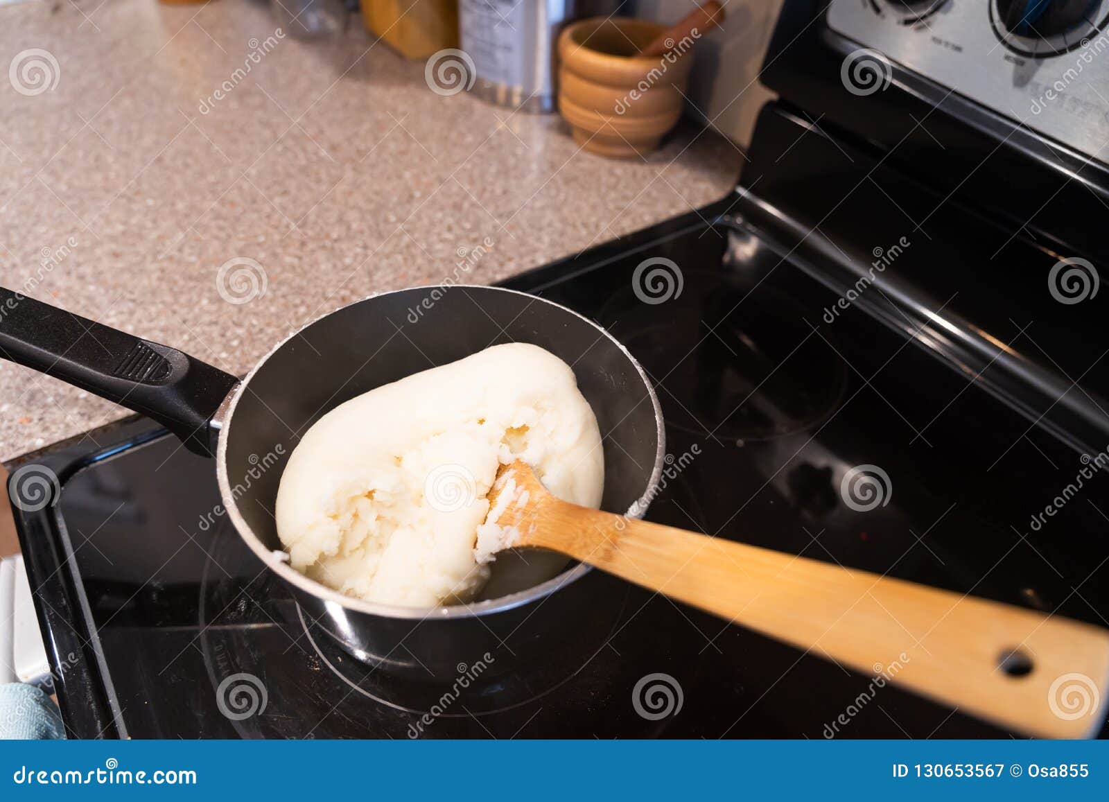 Nigerian Pounded Yam Prepared in Kitchen for Dinner Stock Image - Image ...