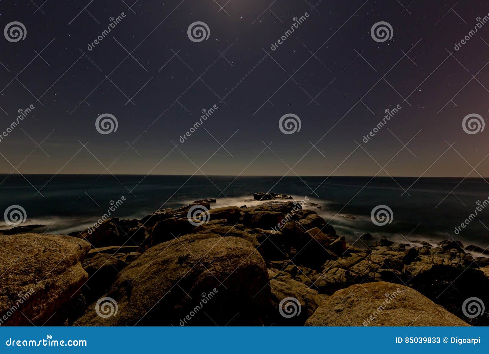 Nigh scene with rocks stock image. Image of scene, brava - 85039833