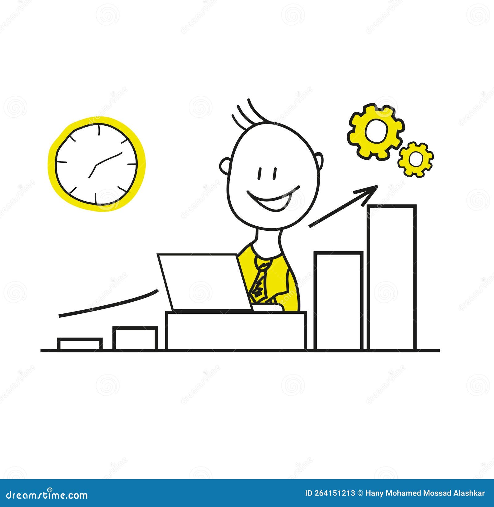 3D Stickman Working With Laptop Stock Image | CartoonDealer.com #152914357