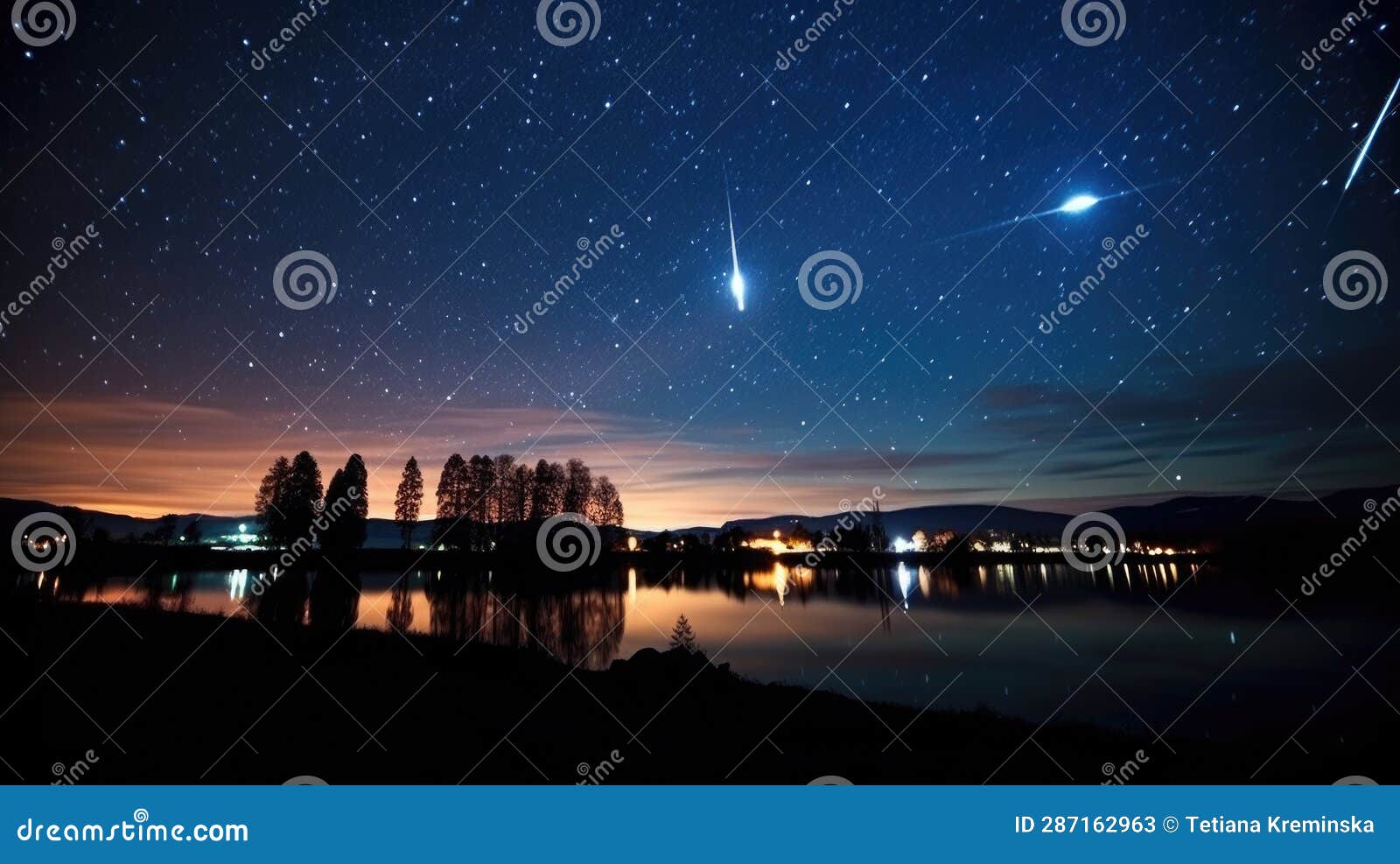 Night Adventures. Observation of the Fall of Perseid Meteorites Stock ...