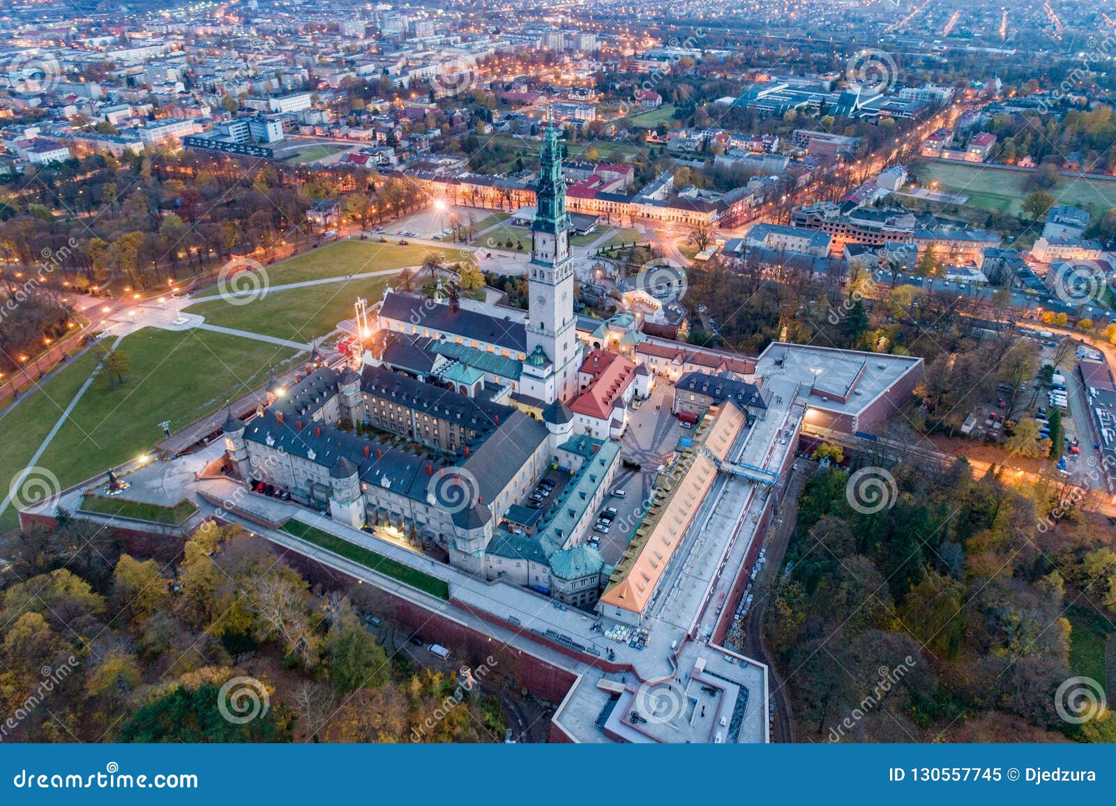 Jasna Gora Monastery In Czestochowa, Poland. Aerial View Stock ... Jasna Gora Monastery In Czestochowa, Poland. Aerial View Stock ...