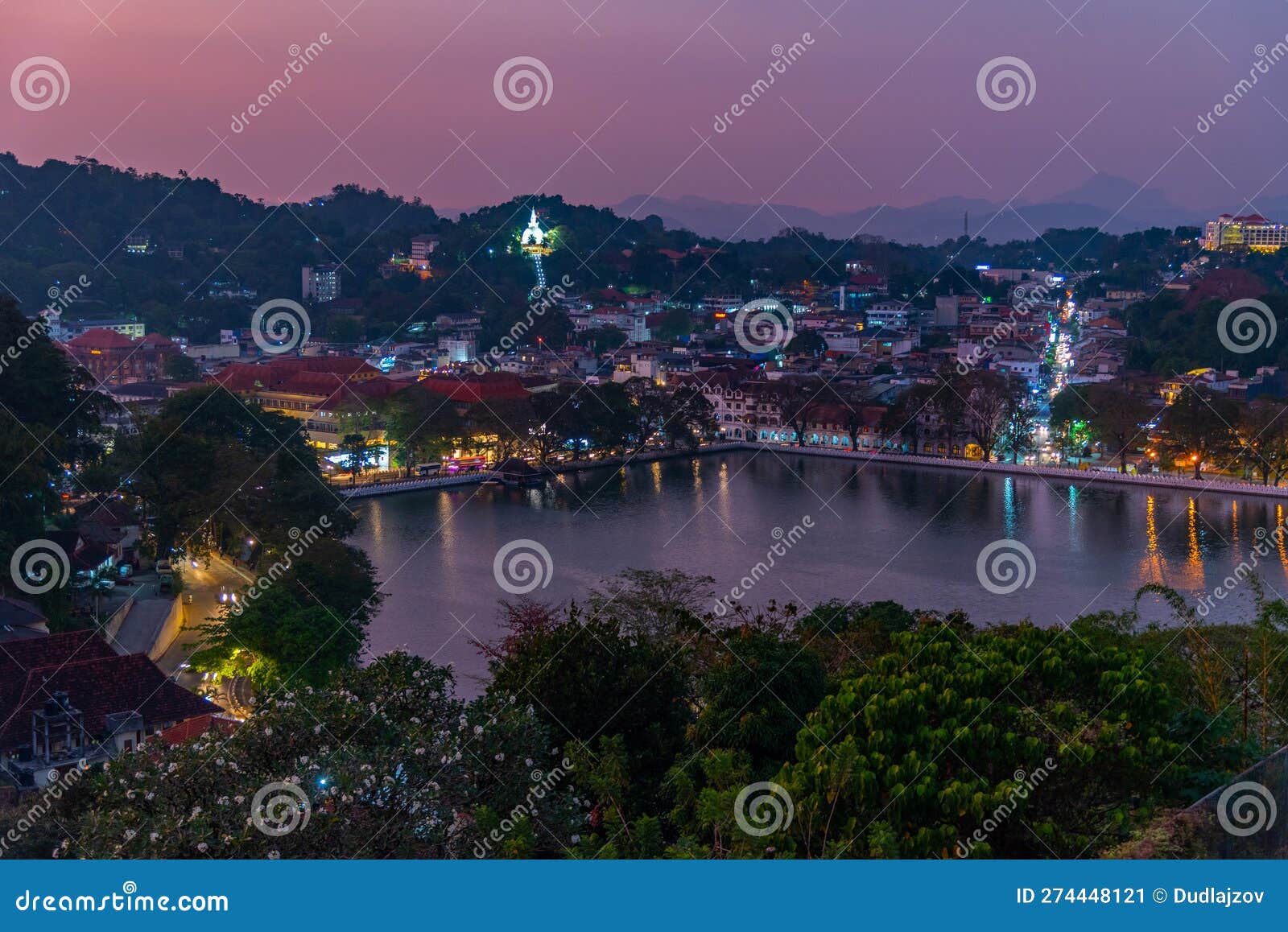 Night Aerial View of Kandy, Sri Lanka Stock Image - Image of landmark ...
