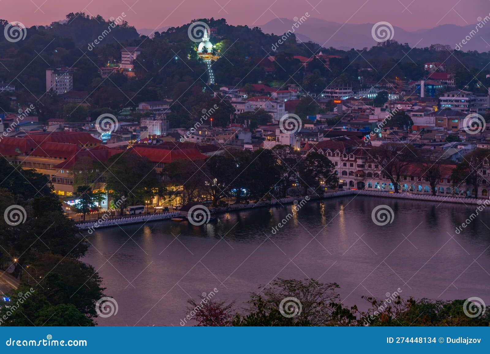 Night Aerial View of Kandy, Sri Lanka Stock Photo - Image of royal ...