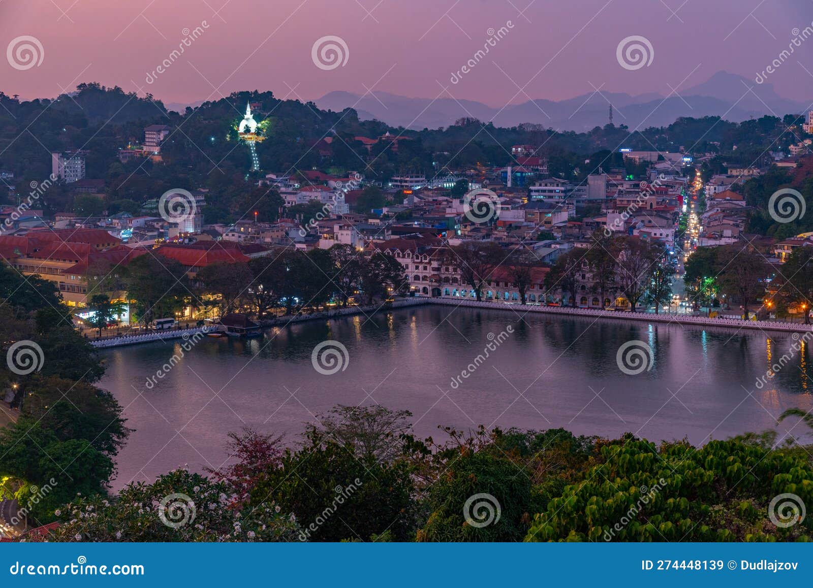 Night Aerial View of Kandy, Sri Lanka Stock Image - Image of tourism ...