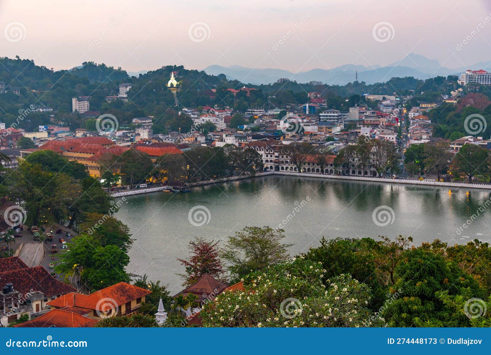Night Aerial View of Kandy, Sri Lanka Stock Image - Image of reflection ...