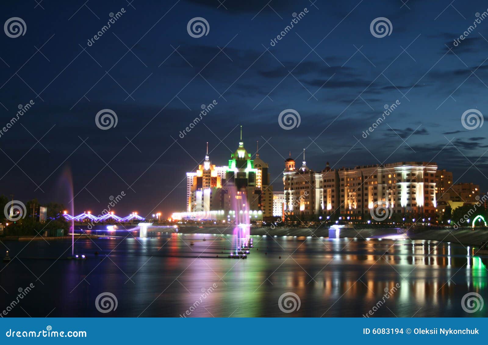 Night Astana stock photo. Image of colorful, connell, color - 6083194