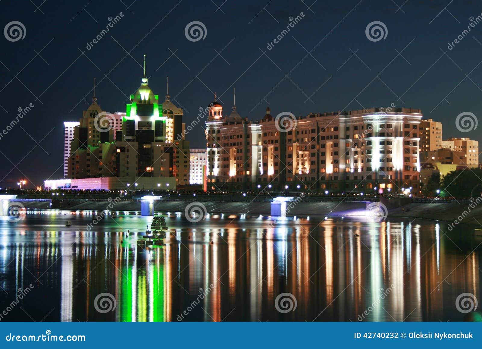 Night Astana stock photo. Image of lighting, estate, modern - 42740232