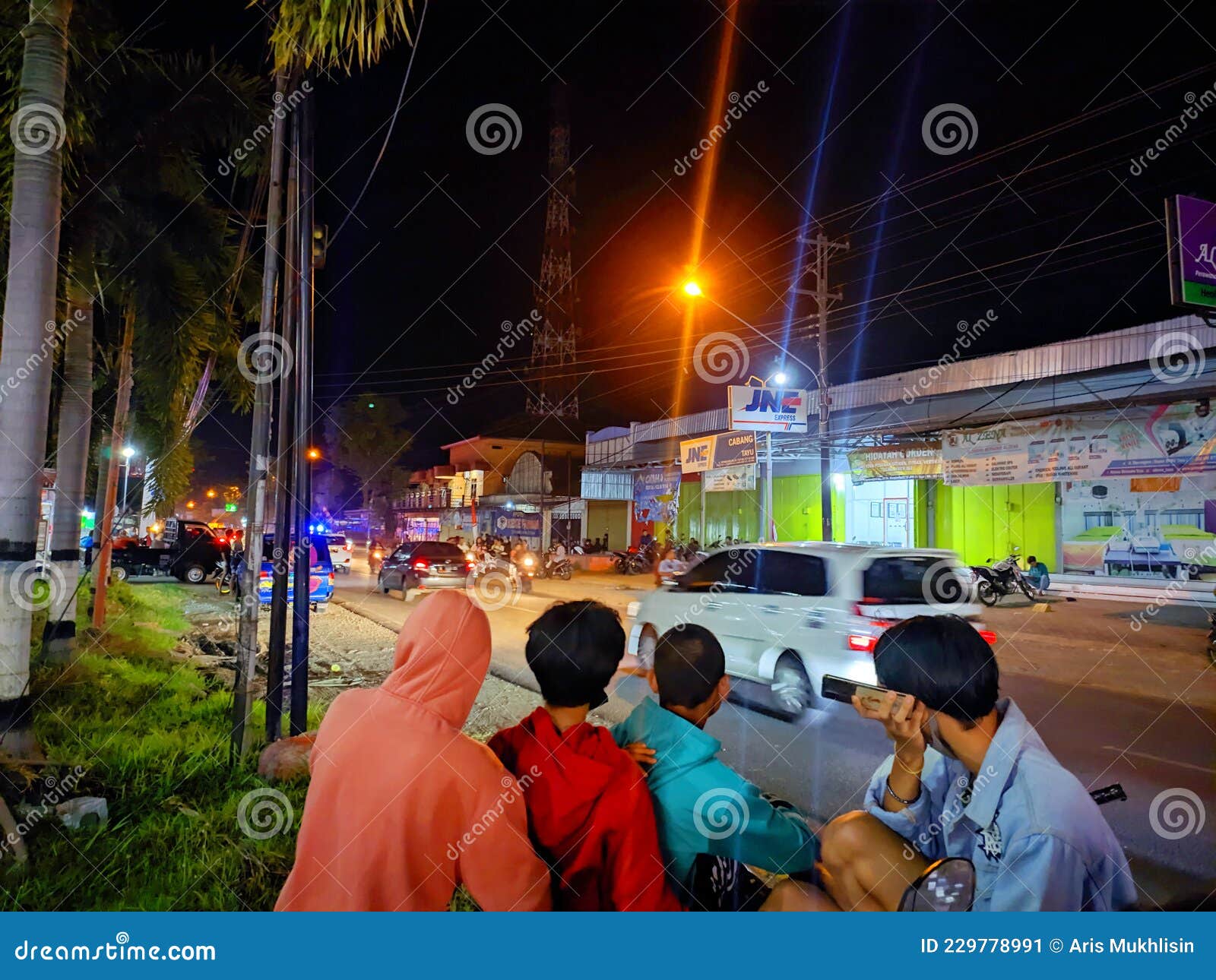 Night Atmosphere in the Corner of a Small Town Editorial Photo - Image ...