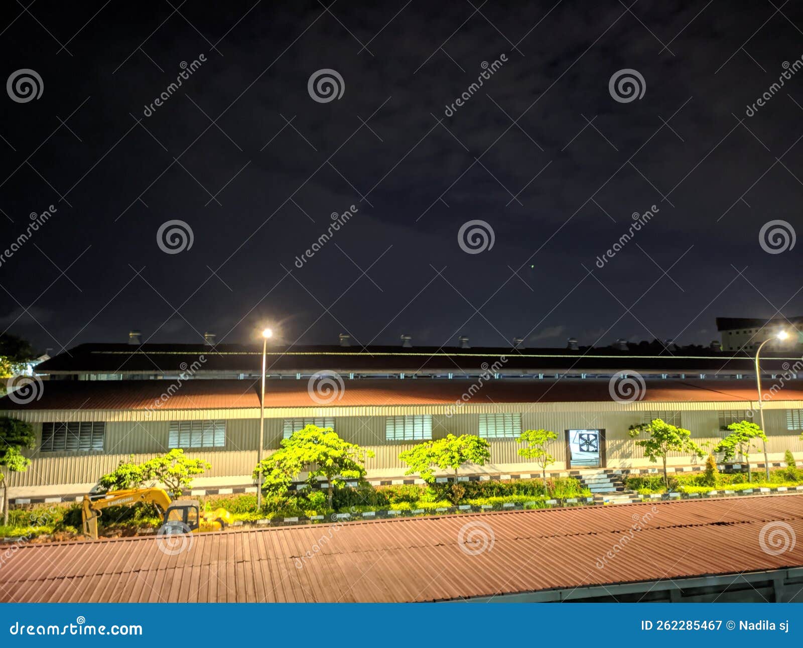 Night Atmosphere on Top of a Beautiful Building Stock Image - Image of ...