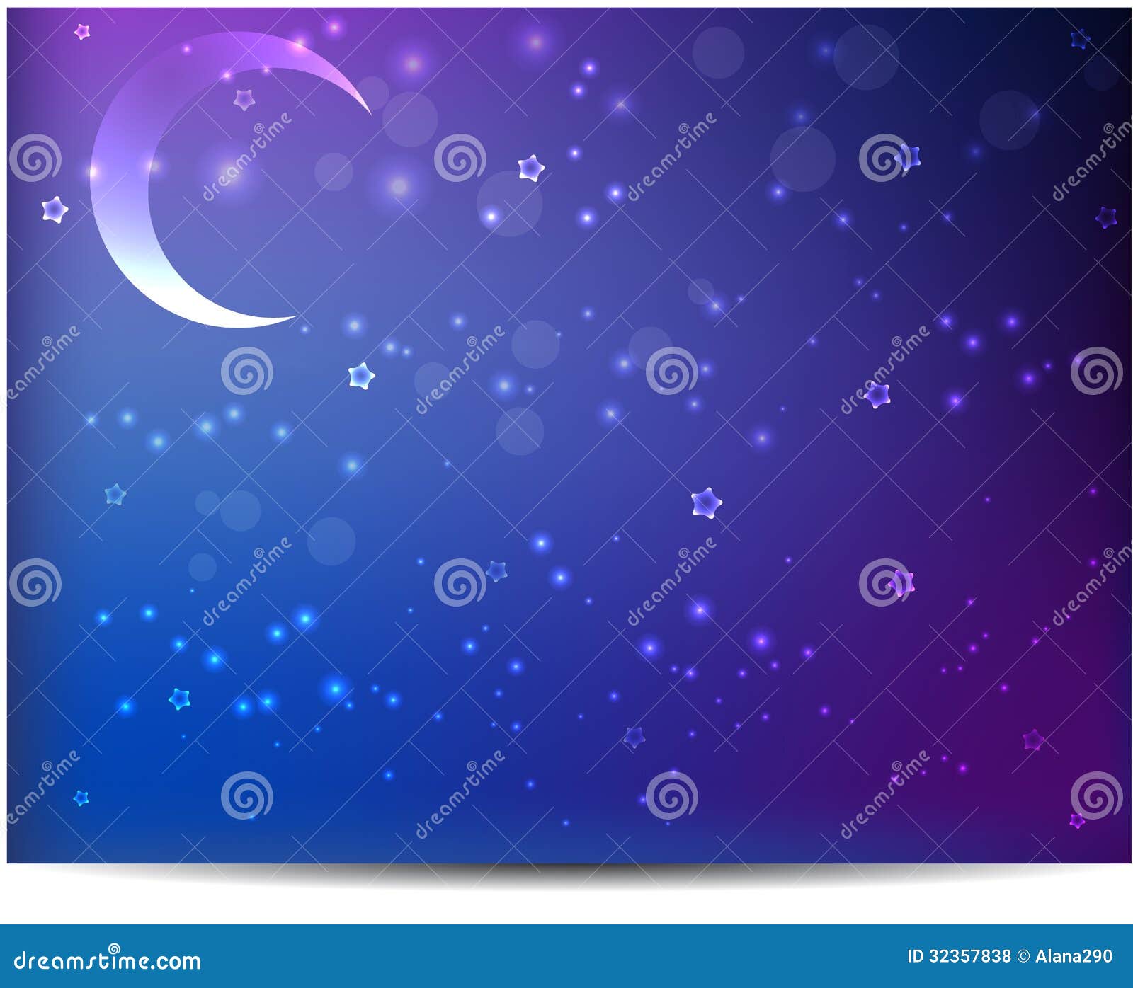 Night Background with Moon and Stars Stock Vector - Illustration of ...