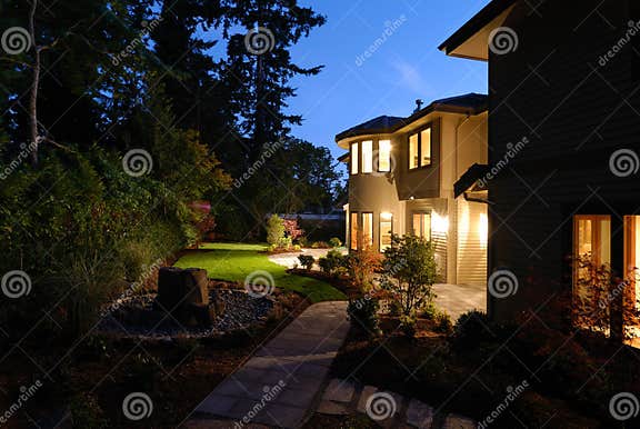 Night at the backyard stock photo. Image of house, night - 3556116