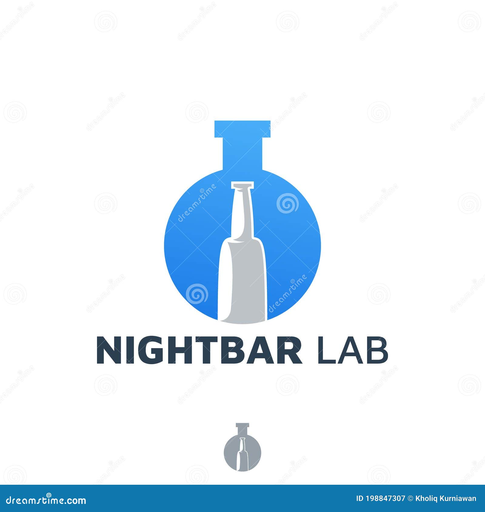 Night Bar Lab Negative Space Logo Design Template Stock Vector ...