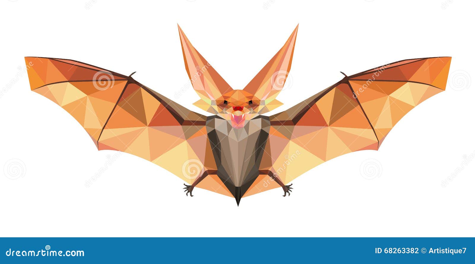 Night Bat in Polygonal Style Stock Vector - Illustration of devil ...