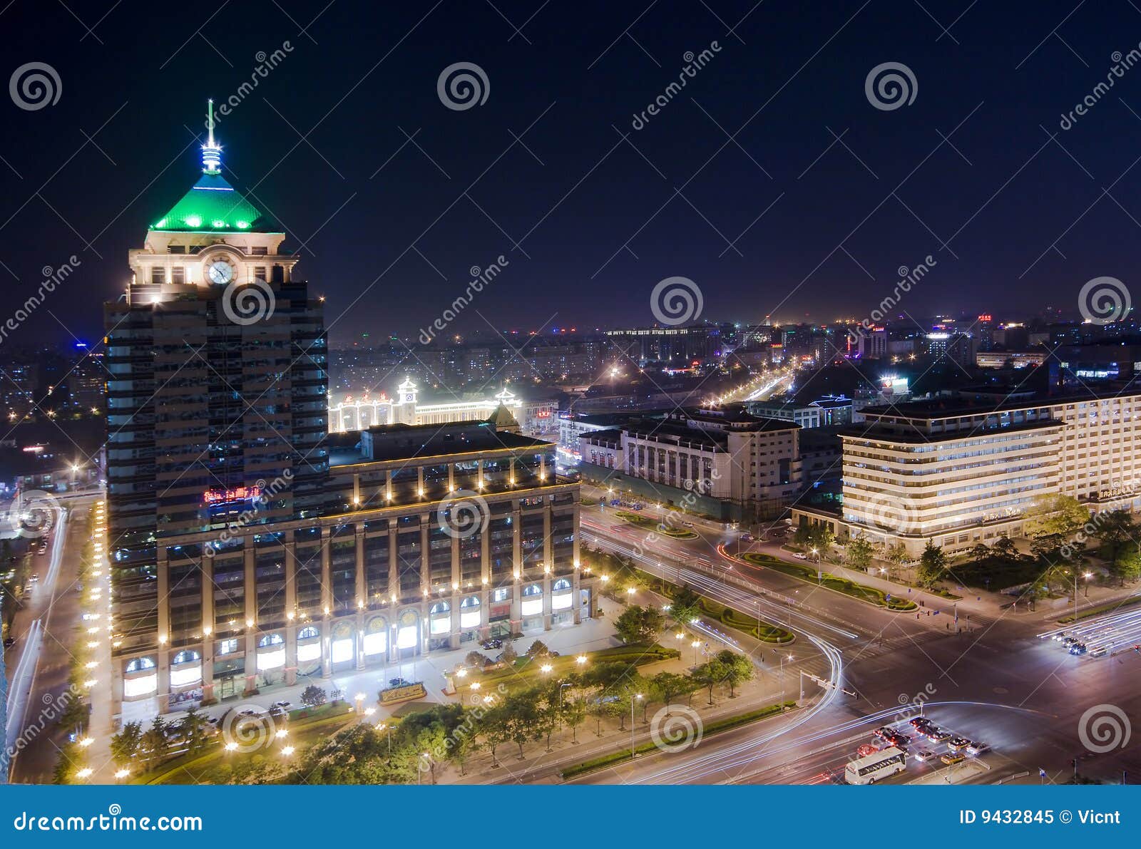 Night Beijing city stock image. Image of chinese, building - 9432845