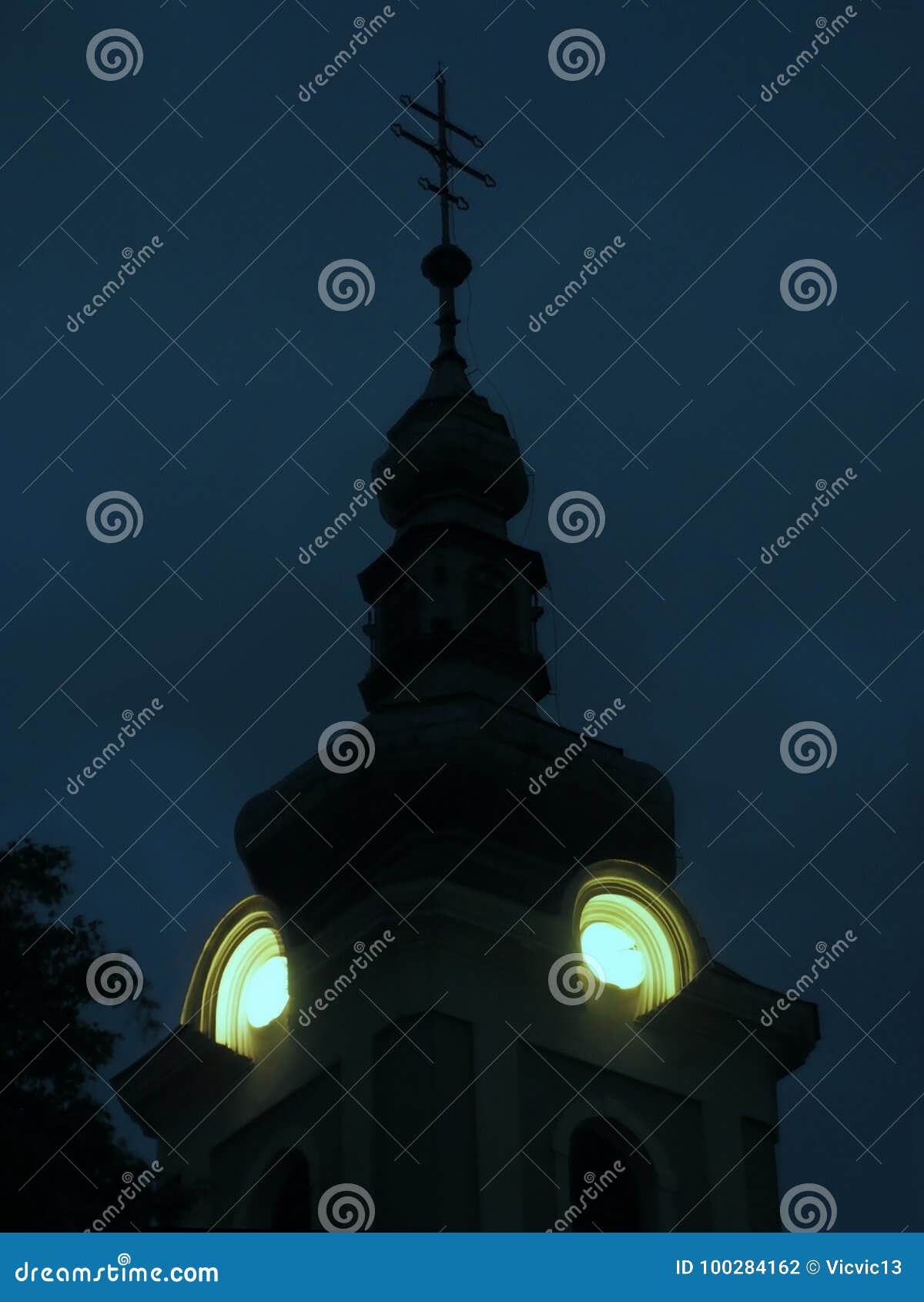 Night Bell Tower Architecture Stock Photo - Image of night, europe ...