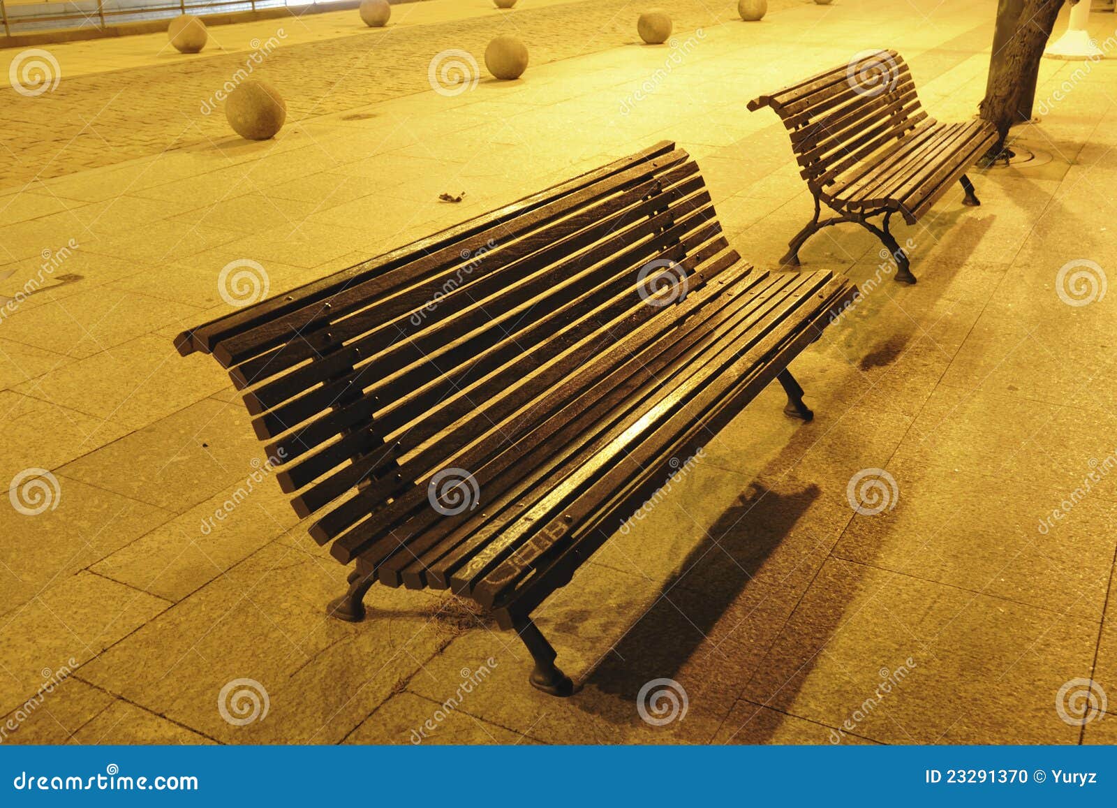 Night benches stock photo. Image of bench, illumination - 23291370
