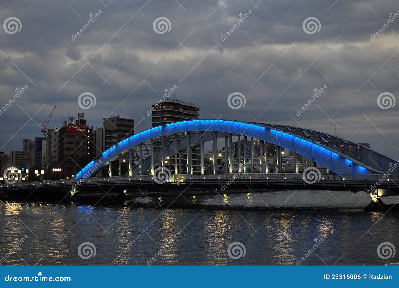 Night Bridge - Eitai Bashi Bridge Editorial Photo - Image of ...