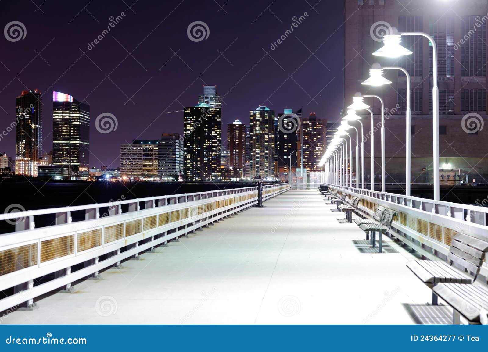 Night bridge with lanterns stock image. Image of landscape - 24364277