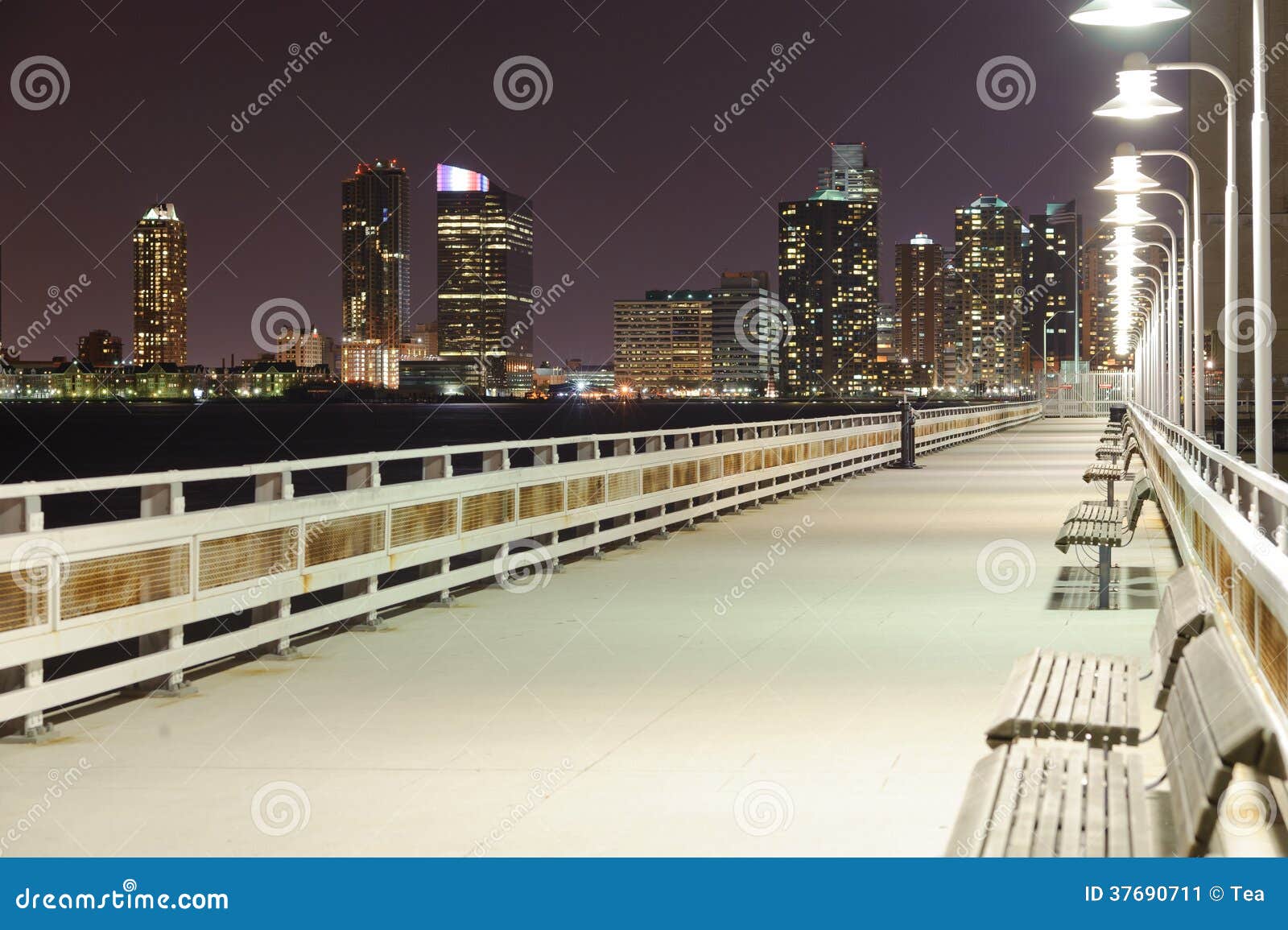 Night bridge with lanterns stock image. Image of citylife - 37690711