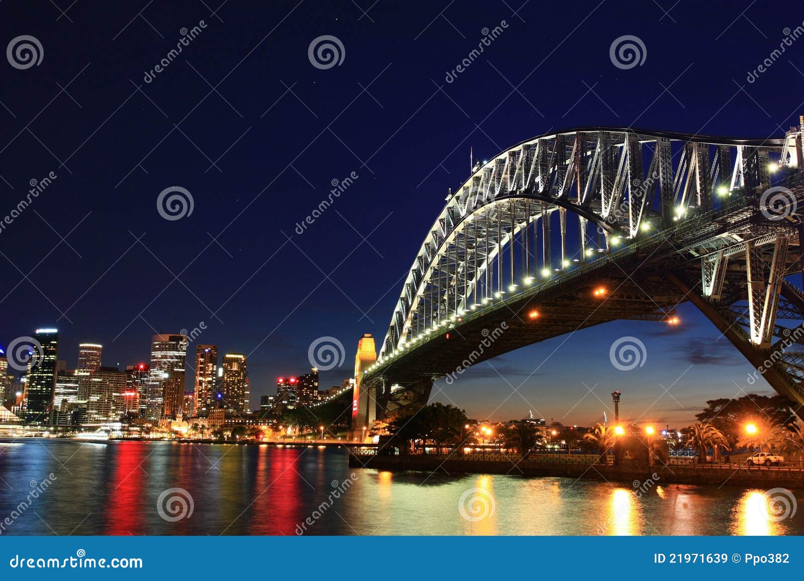 Night bridge scenes stock image. Image of australia, reflection - 21971639