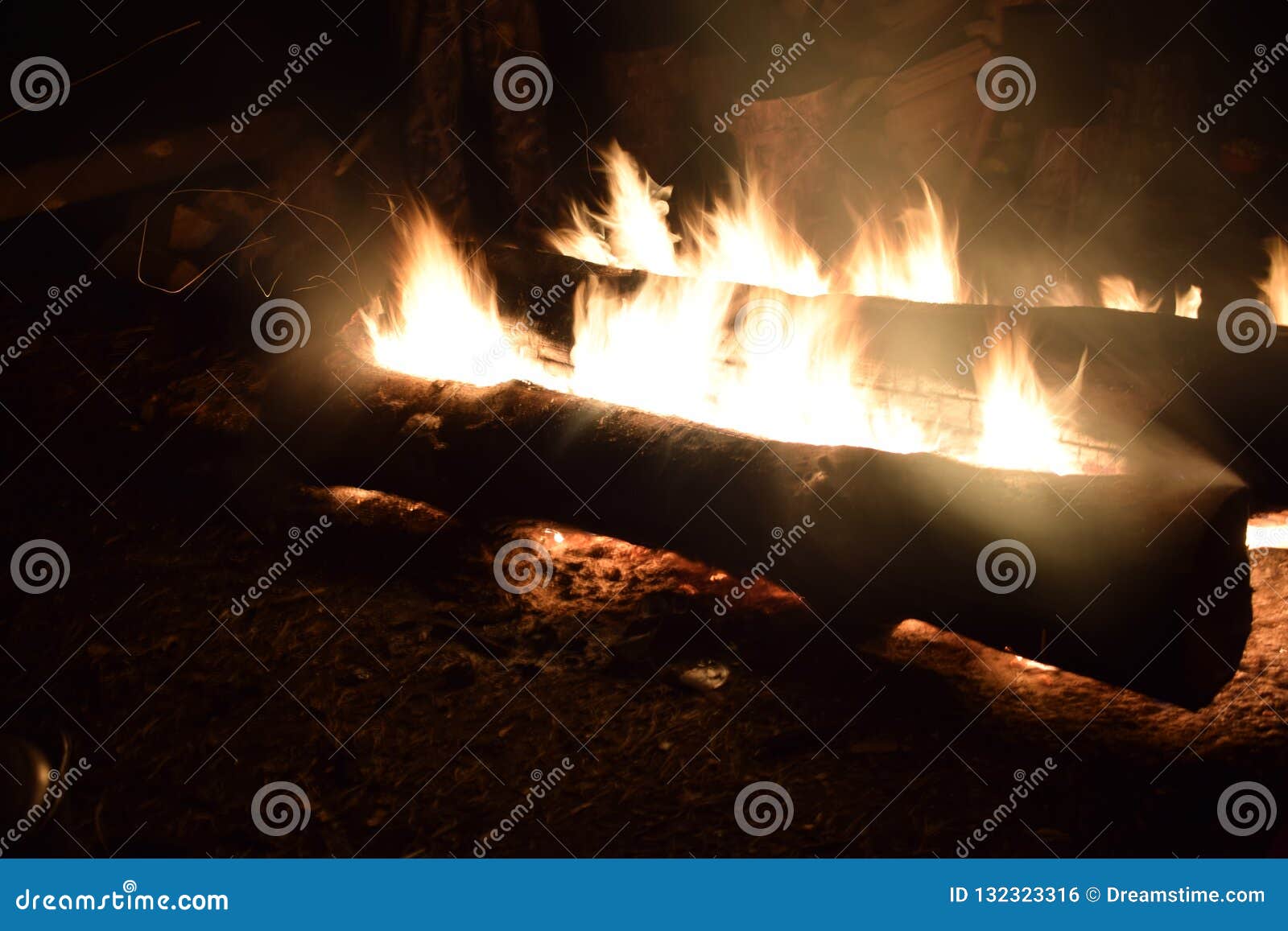 Night Bright Taiga Fire in the Darkness Stock Photo - Image of bright ...