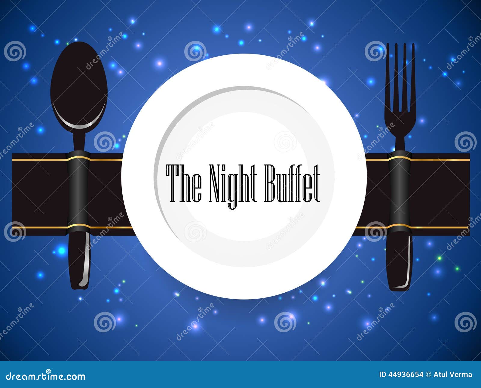 The Night Buffet, Dinner, All You Can Eat Buffet Sign Vector ...