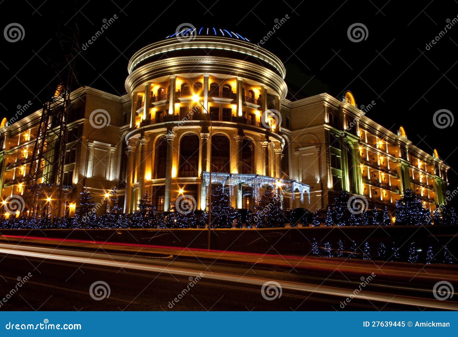 Night building stock image. Image of movement, driving - 27639445