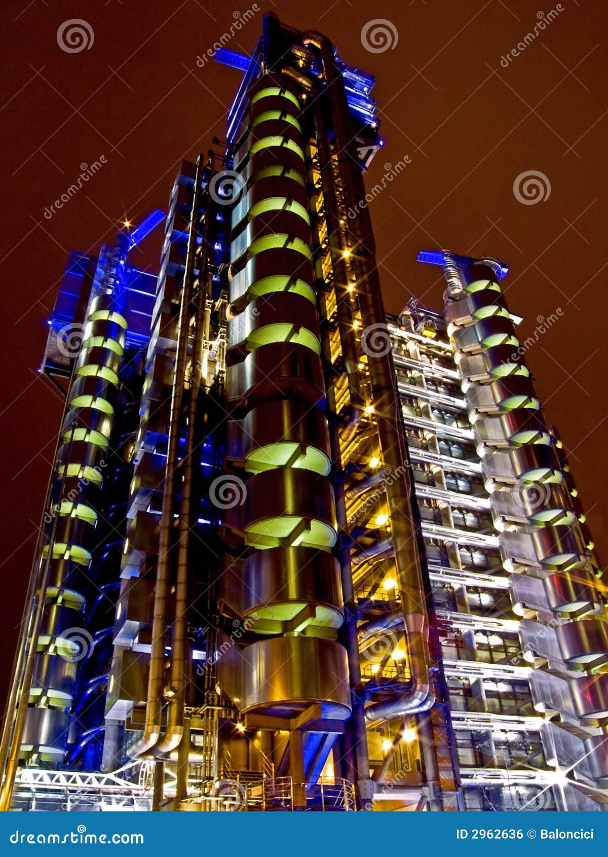 Night building stock photo. Image of lights, metallic - 2962636