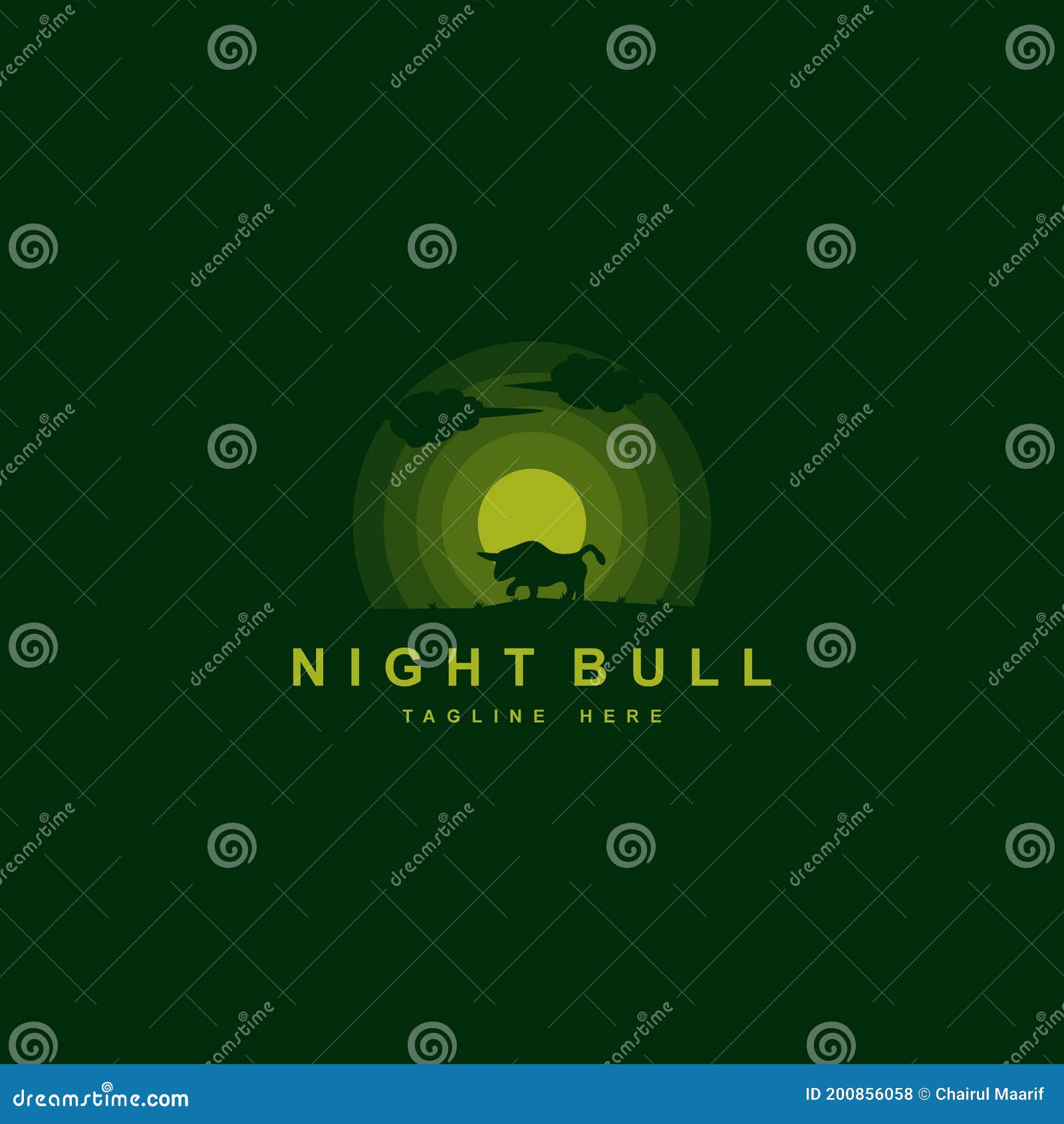 Night Bull Logo Design Inspiration Stock Vector - Illustration of ...