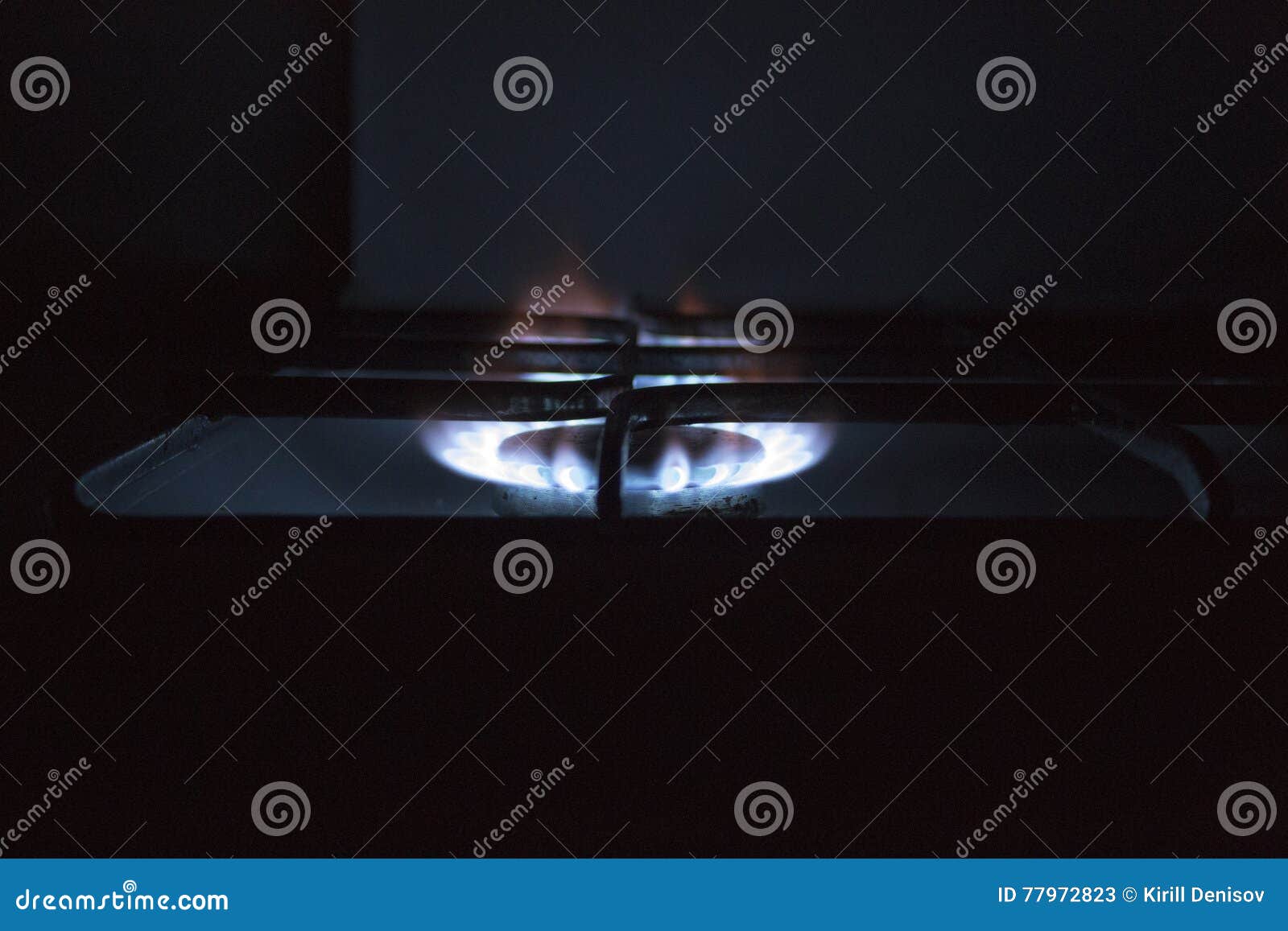 Night Burning Fire on a White Tile for Cooking Stock Image - Image of ...