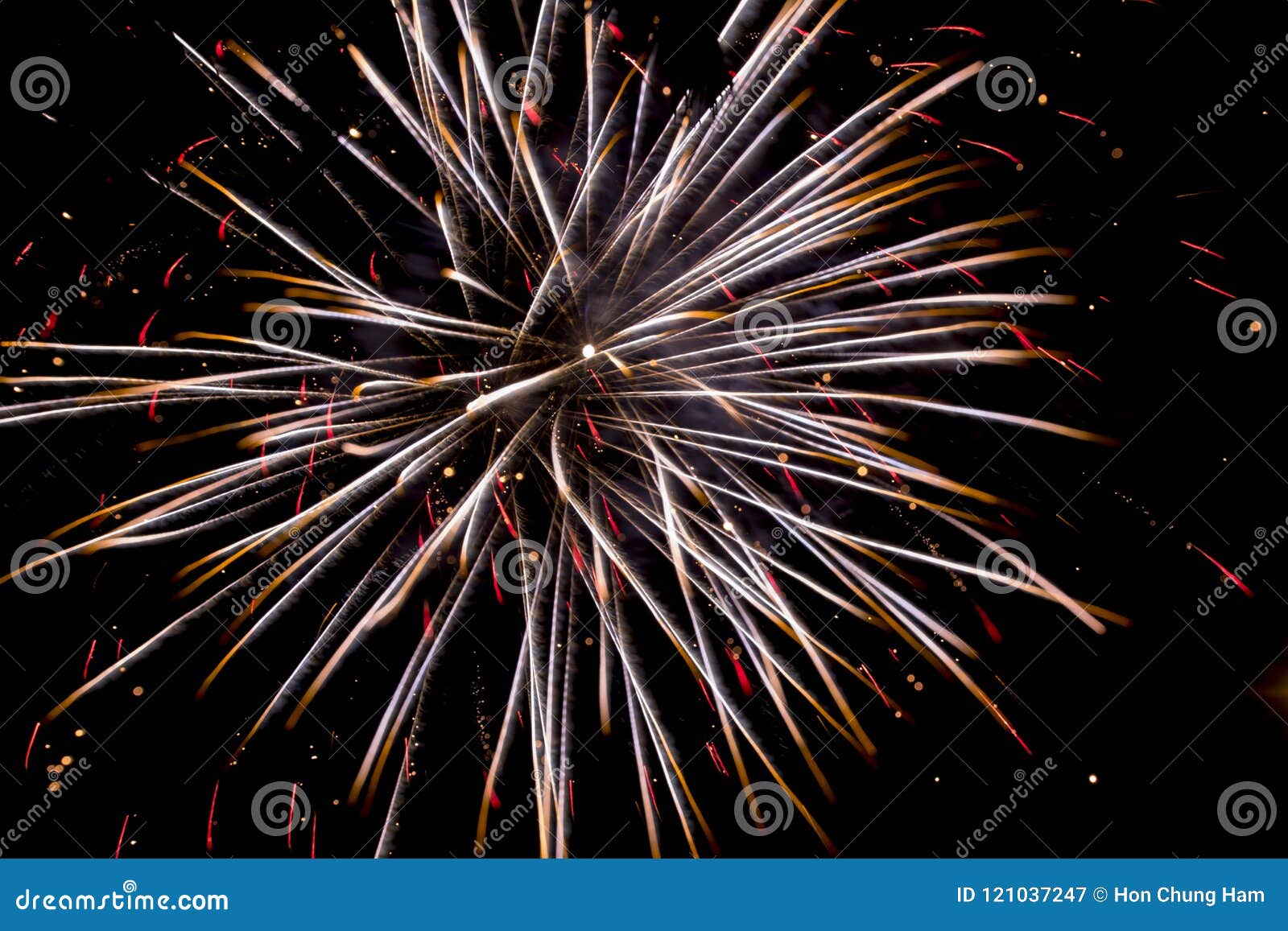 Night Burst of Beautiful Firework Celebration with Colorful Glow ...