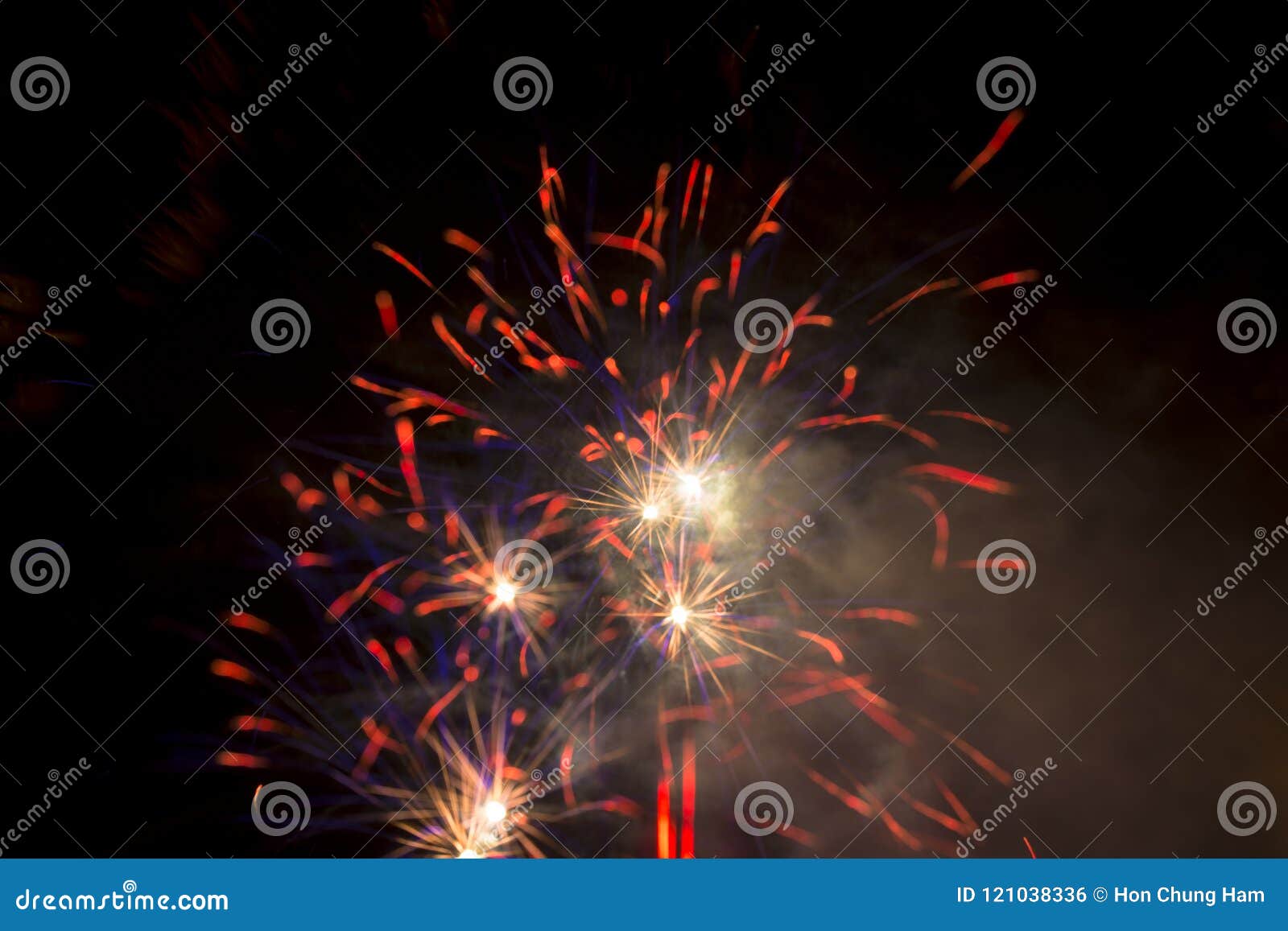 Night Burst of Beautiful Firework Celebration with Colorful Glow ...