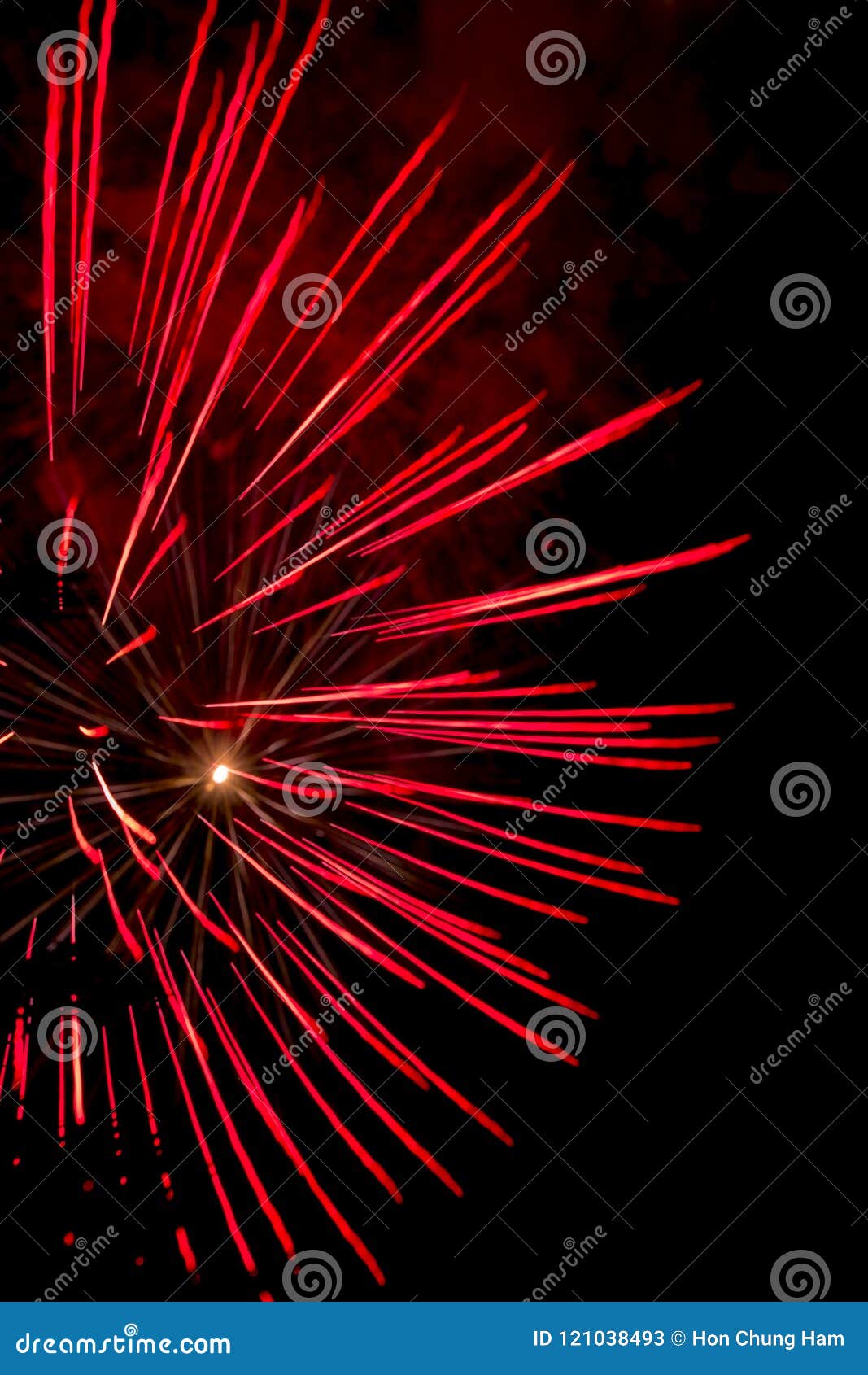Night Burst of Beautiful Firework Celebration with Colorful Glow ...