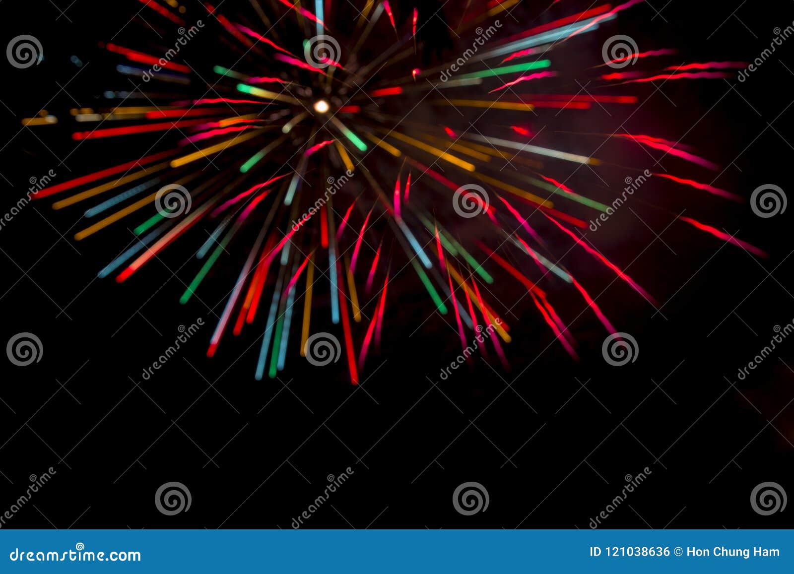 Night Burst of Beautiful Firework Celebration with Colorful Glow ...