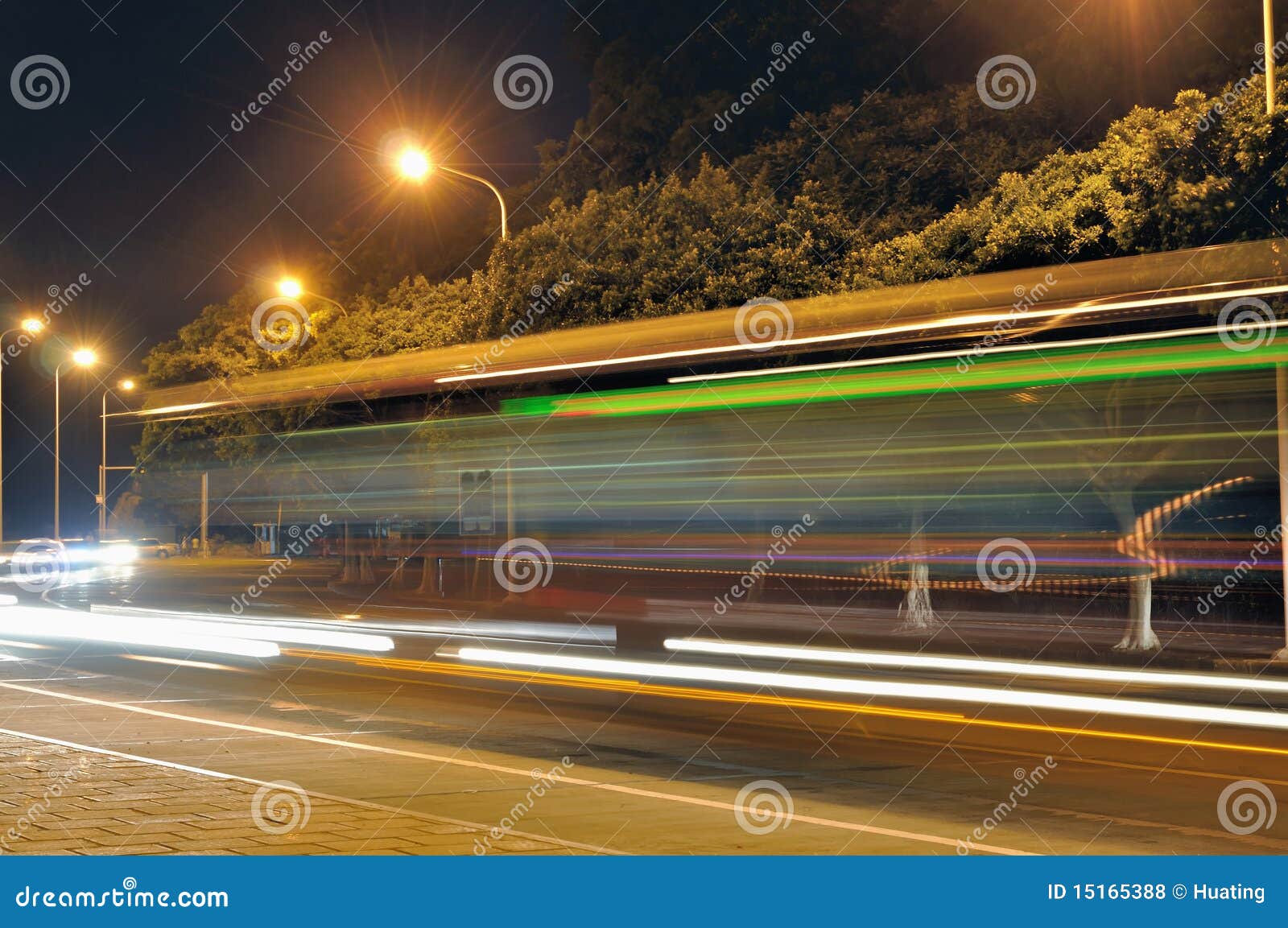 Night bus stock photo. Image of pass, neon, abstract - 15165388