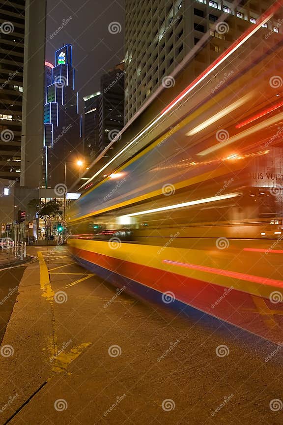 Night bus stock image. Image of hong, night, city, lights - 1762823