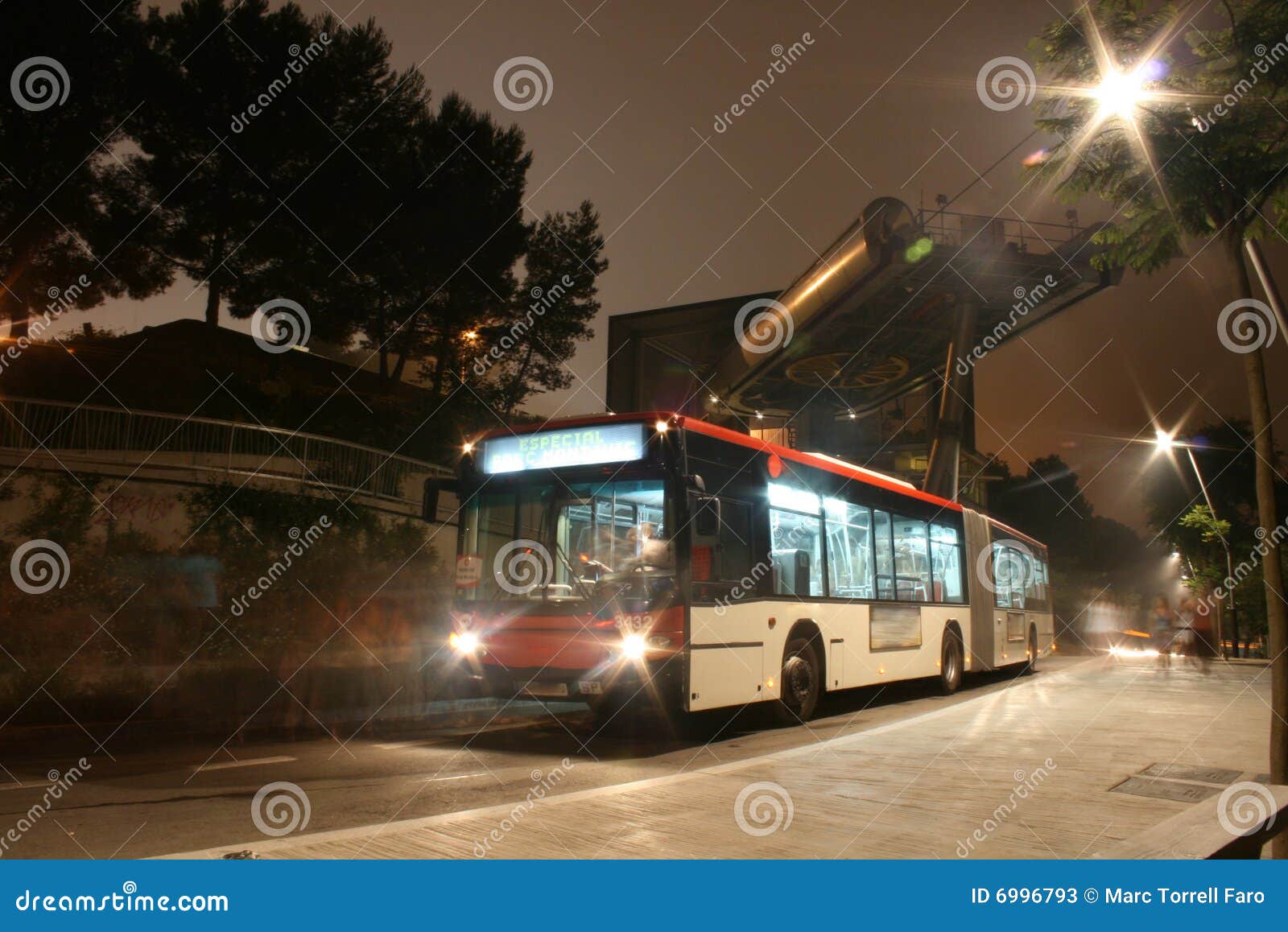 Night bus stock image. Image of dramatic, street, pink - 6996793