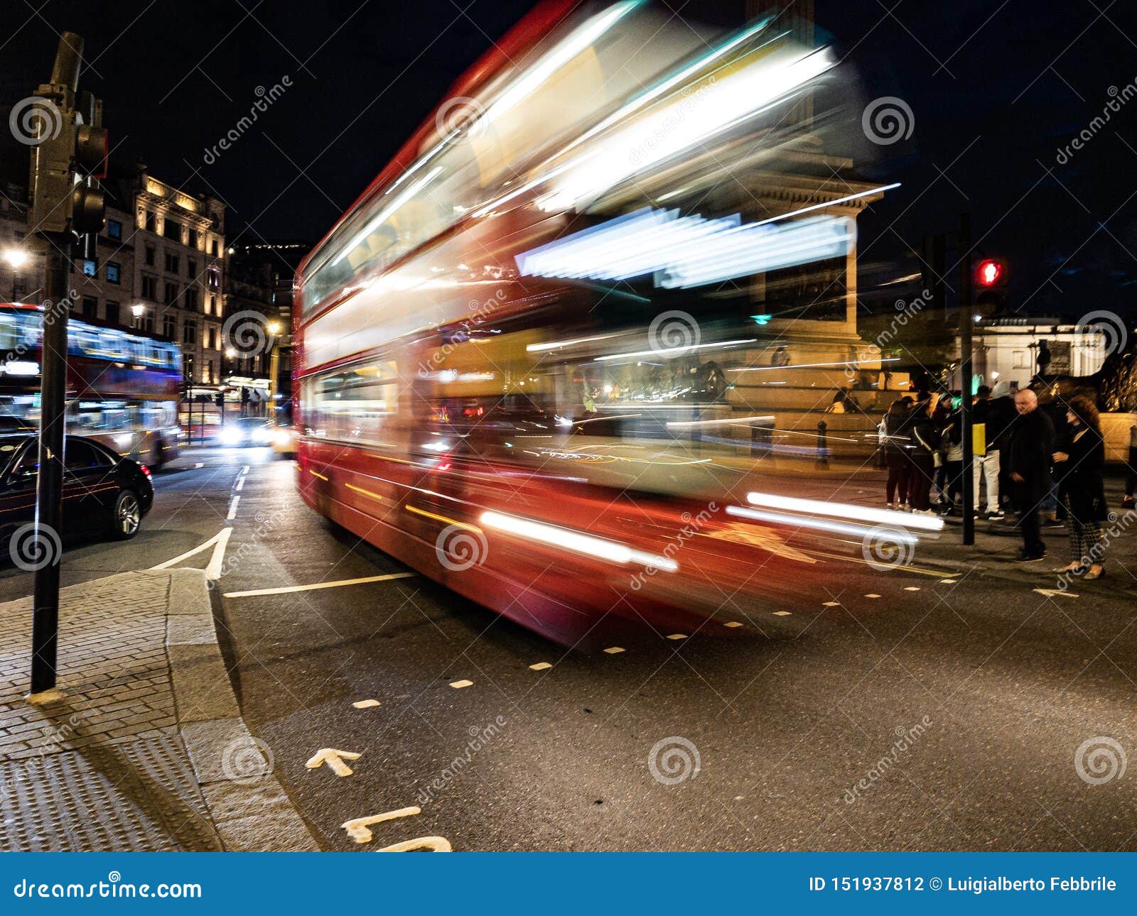 Night Bus on the Streets of London Editorial Photography - Image of ...
